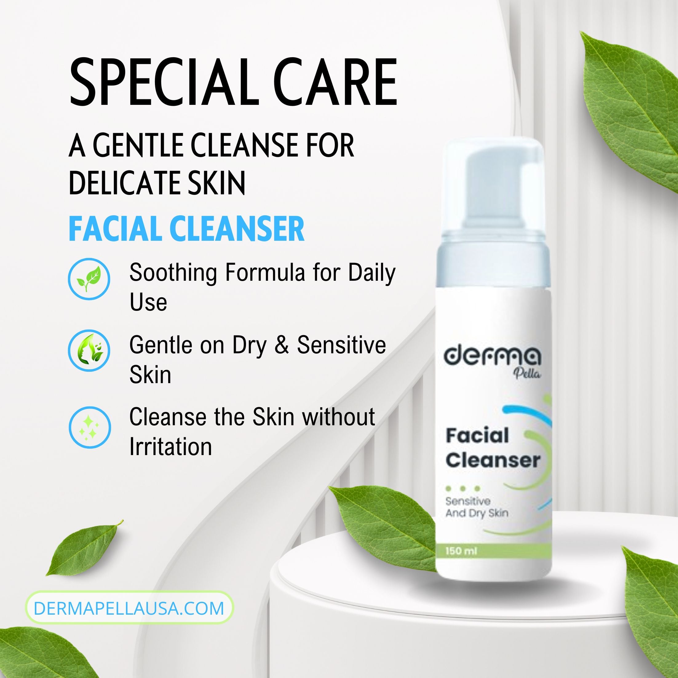 Derma Pella Dry Sensitive Skin Cleanser 150ml - Soothing Formula for D ...